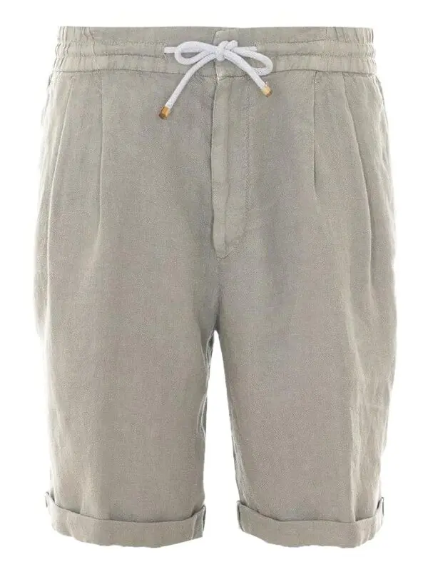Brunello Cucinelli Linen Gabardine Bermuda - Green