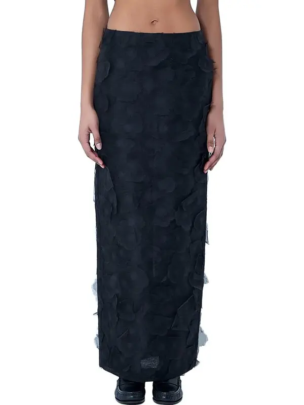 Max Mara Textured Long Skirt - Black