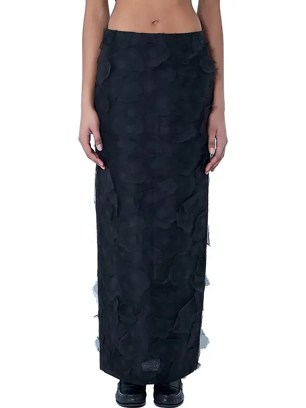Max Mara Textured Long Skirt - Black