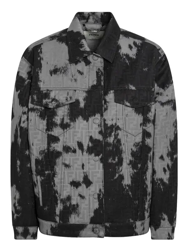 Fendi Animalier Ff Denim Jacket - Black
