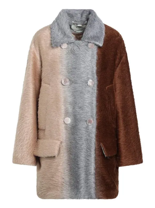 Fendi Double-breasted Color-block Coat - Pink