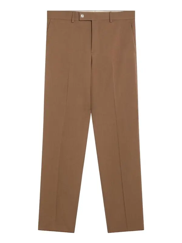 Fendi Wool Gabardine Cigarette Trousers - Brown