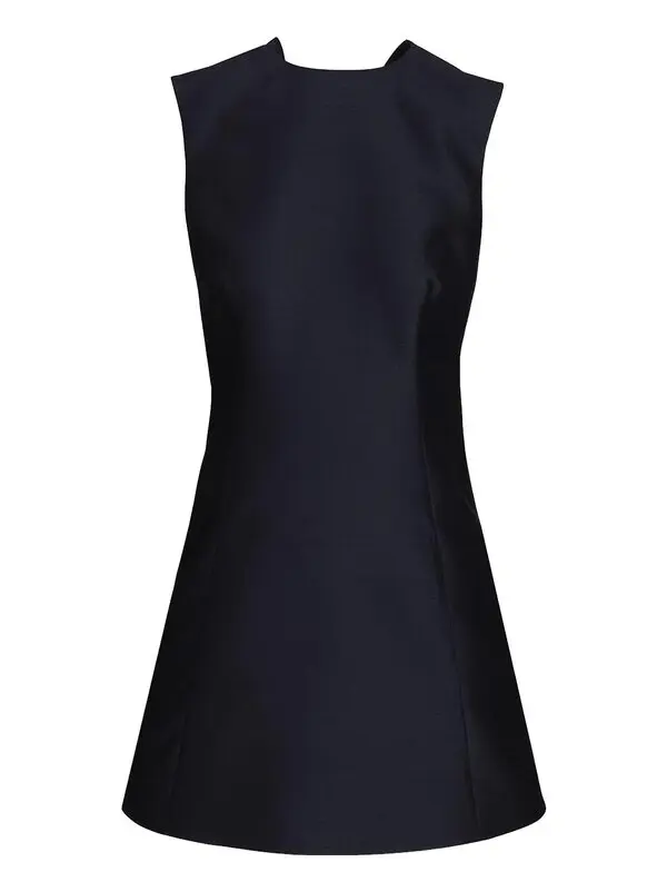 Balenciaga Wool-silk A-line Mini Dress - Blue