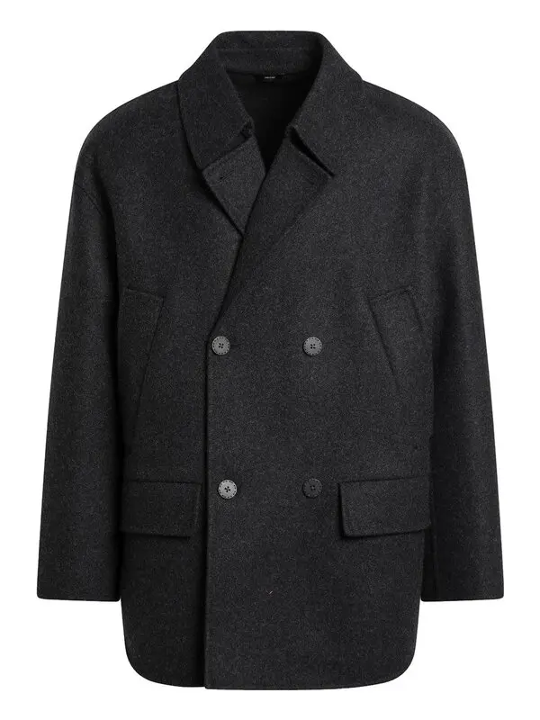 Fendi Double-breasted Wool Caban - Gray