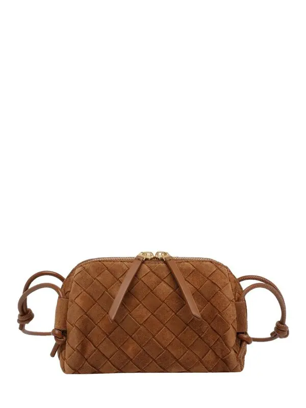 Bottega Veneta Concert Woven Leather Pouch - Gold