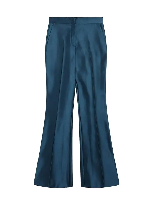 Fendi Teal Duchess Satin Trousers - Blue