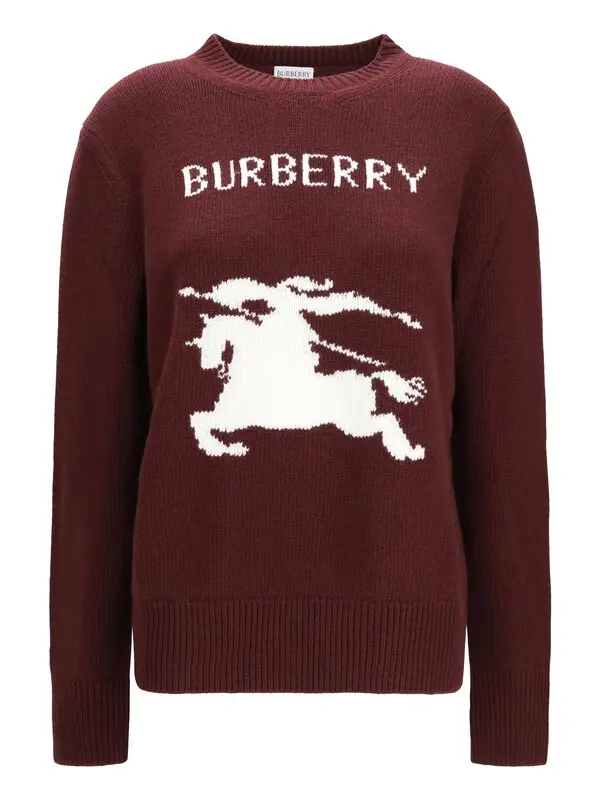 Burberry Cashmere And Wool Sweater With Knight Motif - Multicolor