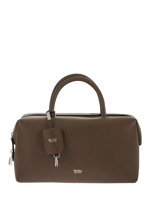 Max Mara Holdallm Medium Satchel In Natural Leather - Brown