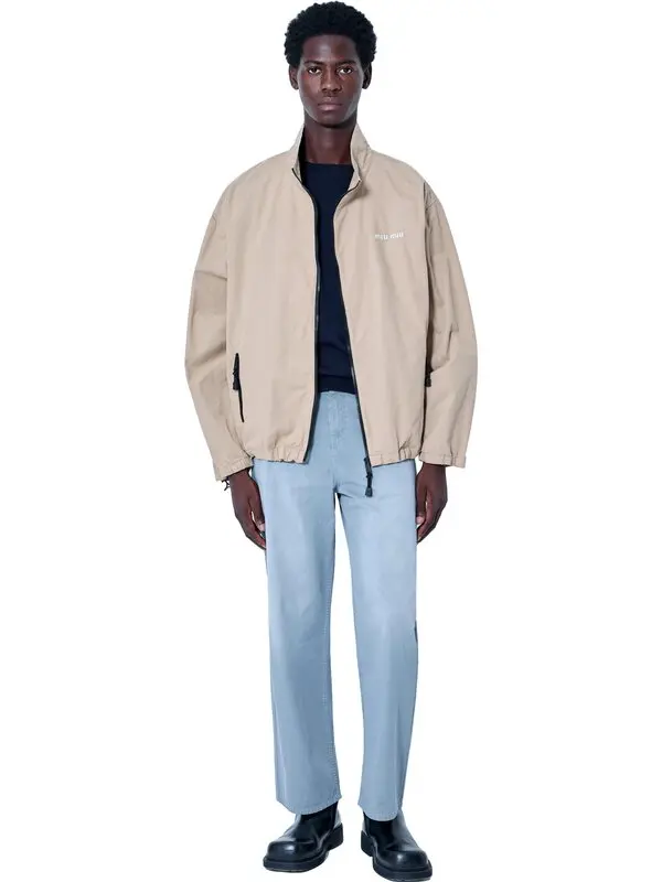 Miu Miu Garment-dyed Twill Pants - Gray