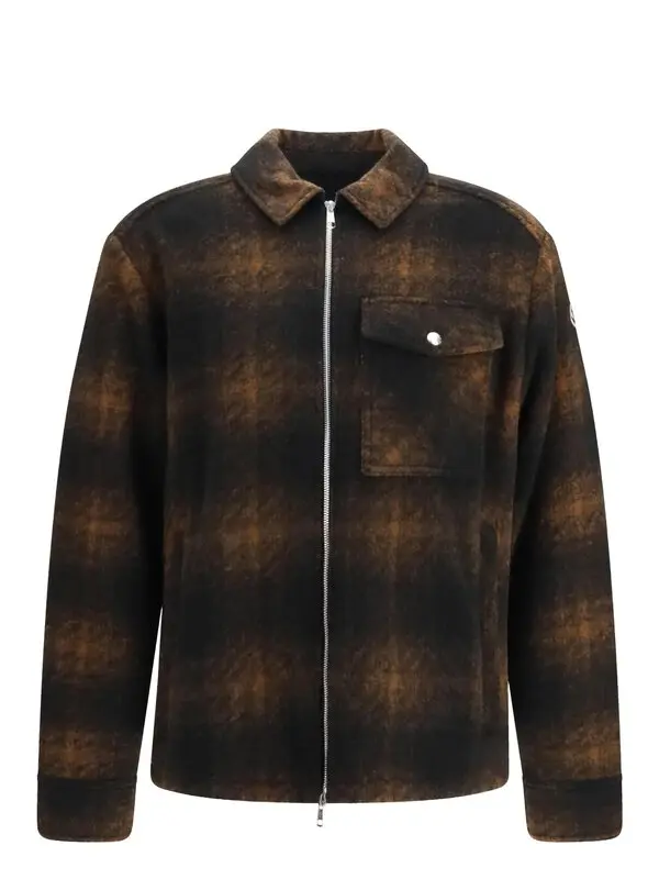 Moncler Embroidered Flannel Shirt - Brown
