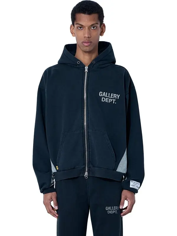 GALLERY DEPT. Zip-up Logo Hoodie - Black