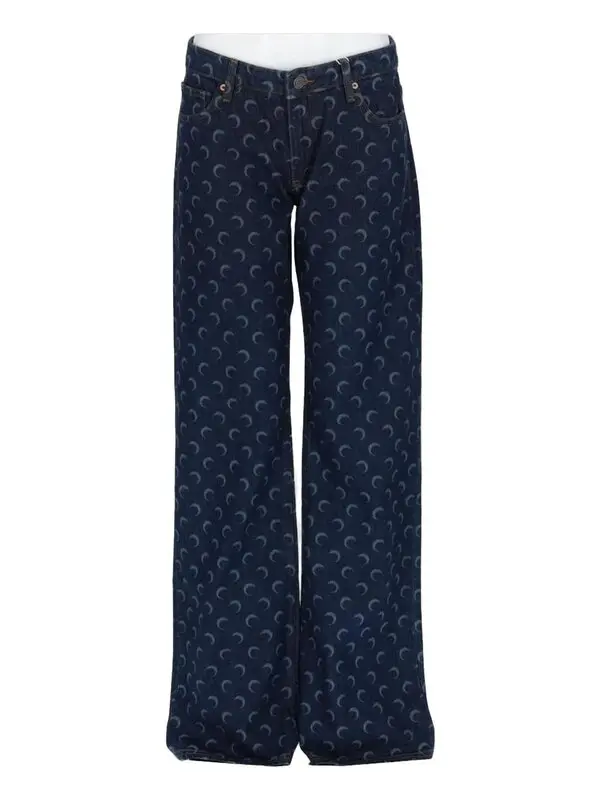 MARINE SERRE Moon Print Jeans - Blue