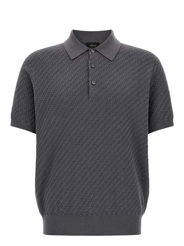 Brioni Cashmere And Cotton Polo Shirt - Multicolor