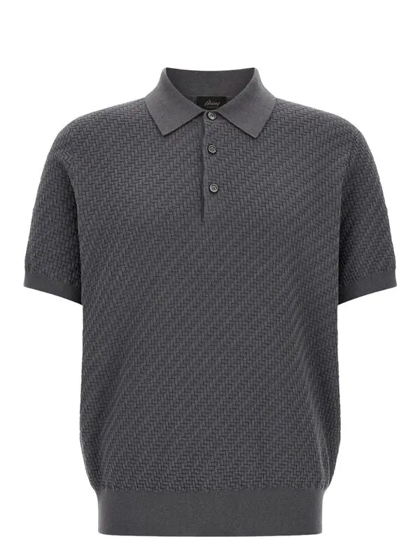Brioni Cashmere And Cotton Polo Shirt - Multicolor
