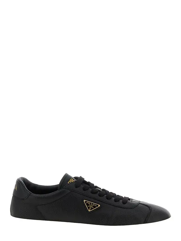 Prada Deer Leather Sneakers - Black