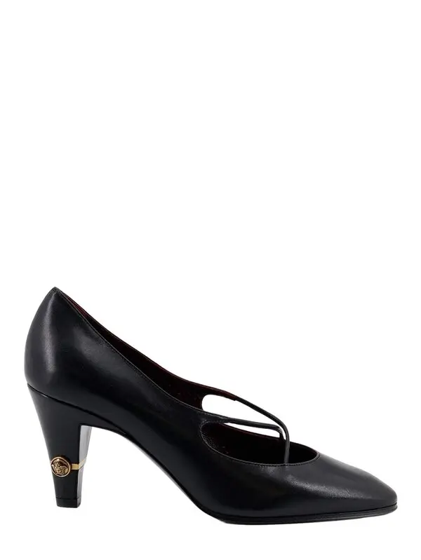 Versace Criss-cross Medallion Leather Pumps - Multicolor