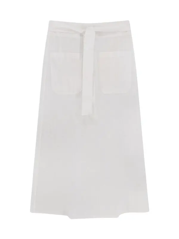 TOTEME Tie-waist Cotton And Linen Skirt - White