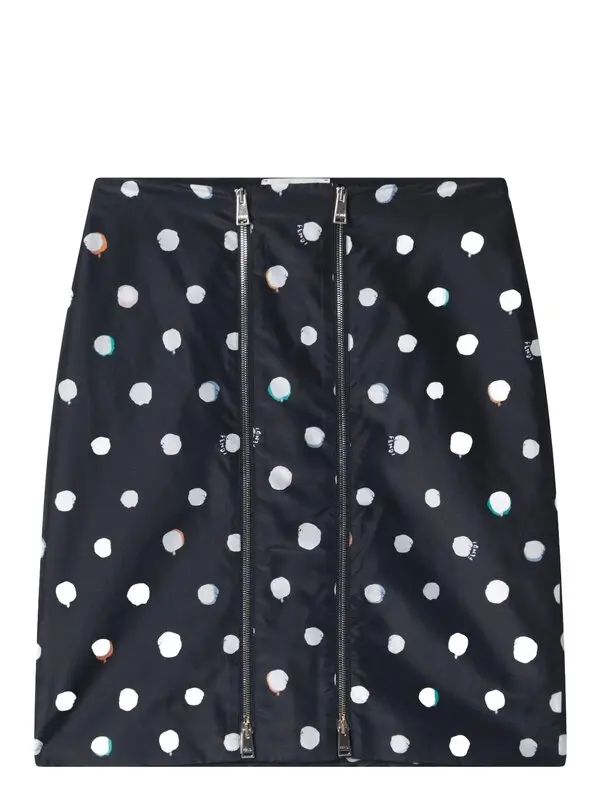 Fendi Printed Taffeta Skirt - Black