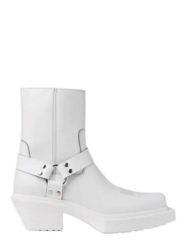 VTMNTS Cowboy Harness Ankle Boots - White