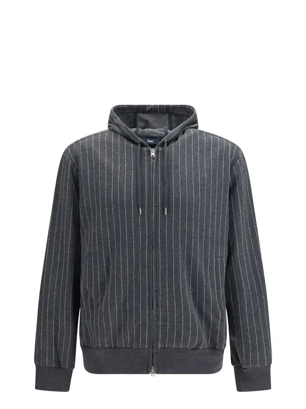 Herno Hooded Sweatshirt With Zip - Gray