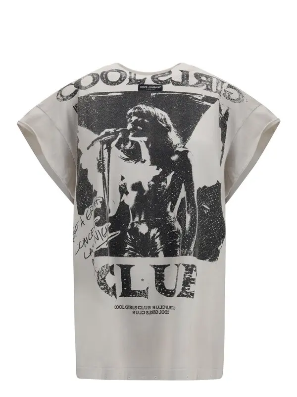 Dolce & Gabbana Oversized Printed Jersey T-shirt - Gray