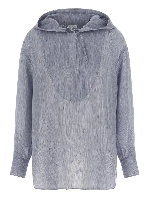 Brunello Cucinelli Hooded Shirt - Blue