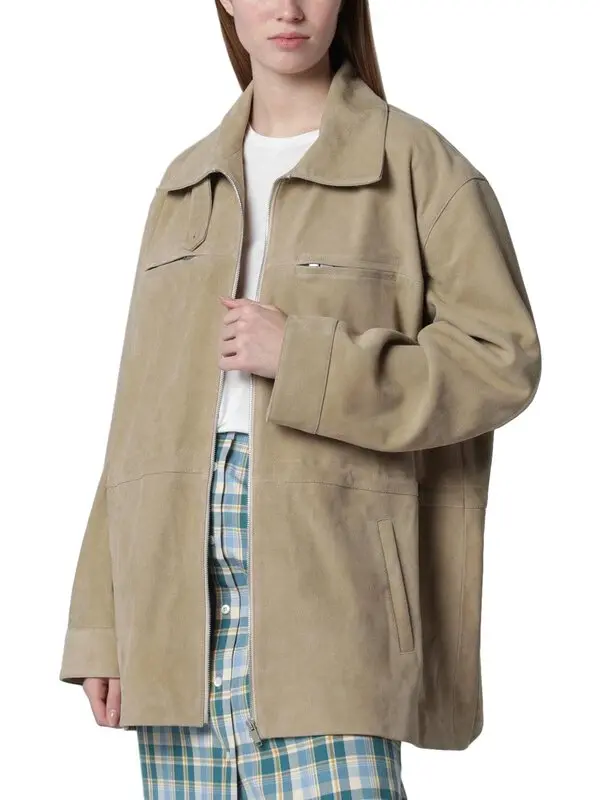 HALFBOY Suede Leather Parka - Cream