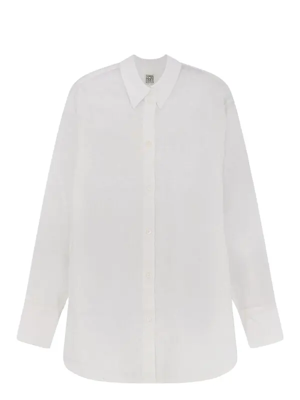TOTEME Oversized Cotton And Linen Shirt - White