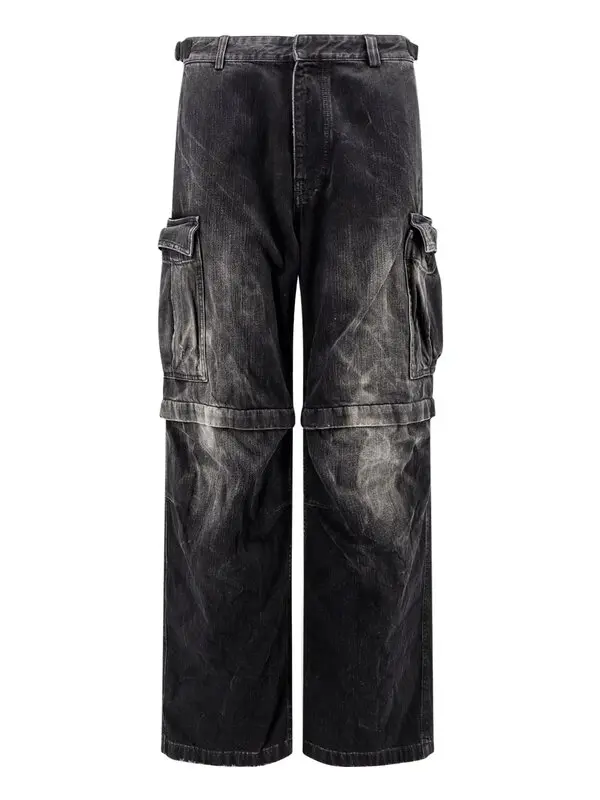 Balenciaga Cargo Denim Trousers - Black