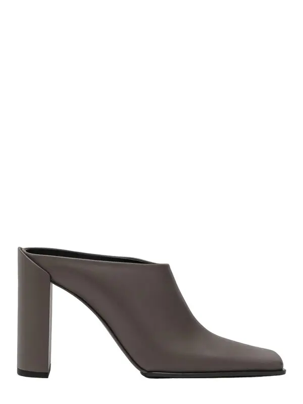 Alaïa Leather Square-toe Mule - Brown
