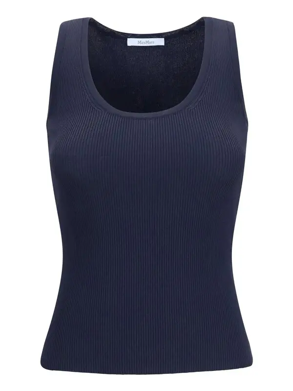 Max Mara Ribbed Jersey Tank Top - Blue