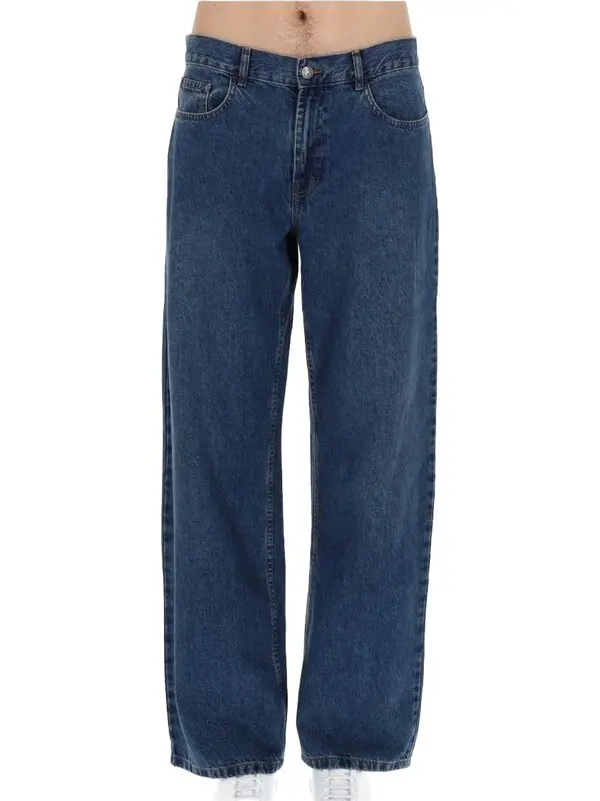 Palm Angels Jeans Curved Logo - Blue