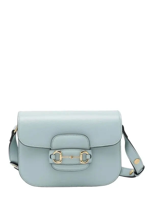 Gucci Horsebit 1955 Grained Leather Bag - Blue