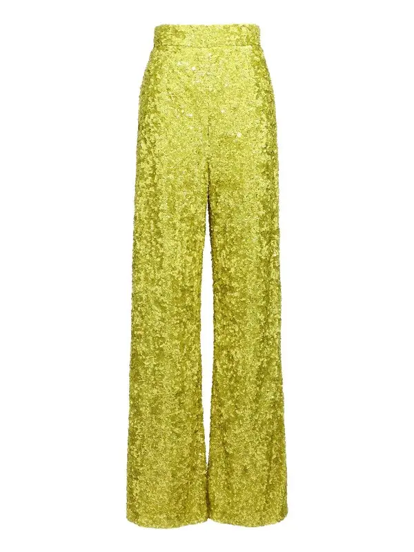 ERMANO SCERVINO Ermanno Scervino Yot Sequin Appliqué Flared Pants - Green