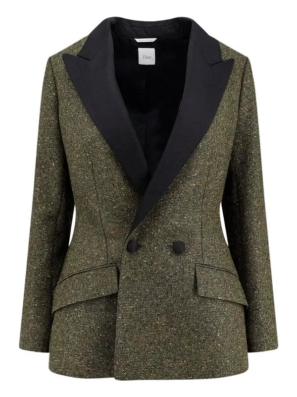 Dior Fitted Silk And Virgin Wool Blend Tweed Blazer - Multicolor