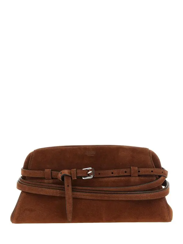Moschino Tie Me' Big Clutch - Brown