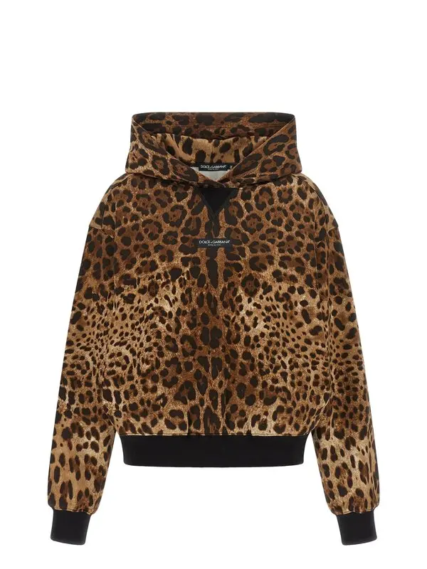 Dolce & Gabbana Leo Print Hoodie - Brown