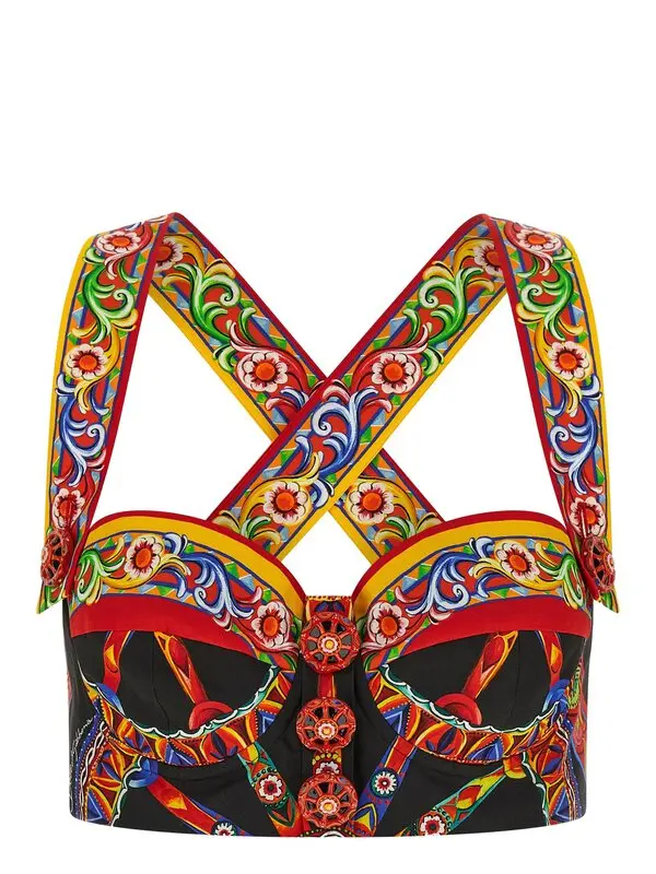 Dolce & Gabbana Carretto Bustier Top - Multicolor