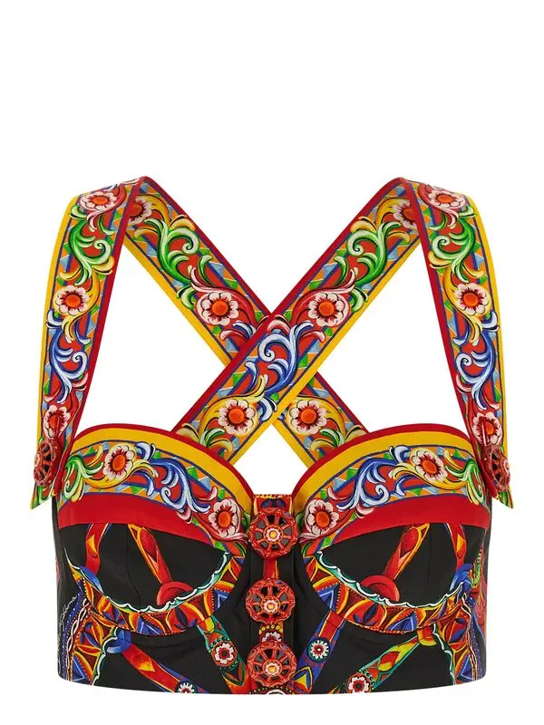 Dolce & Gabbana Carretto Bustier Top - Multicolor