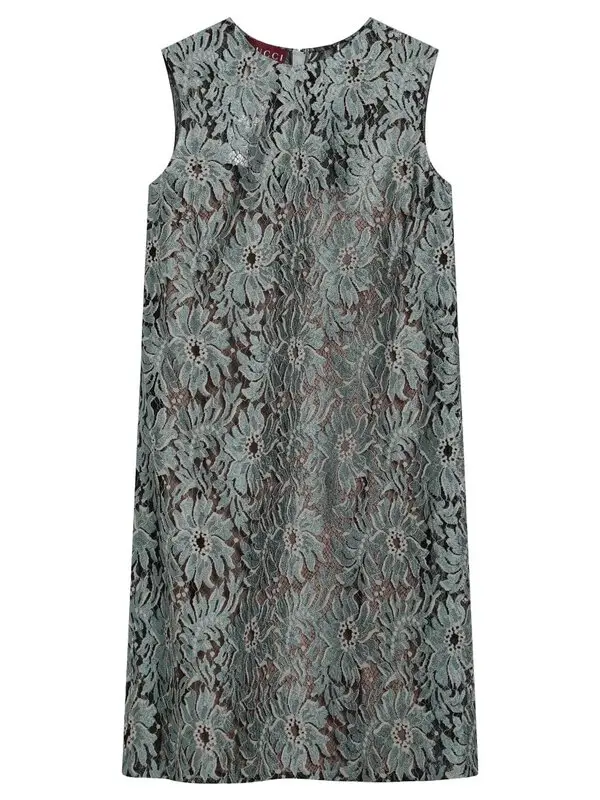 Gucci Sage Floral Lace Dress - Green