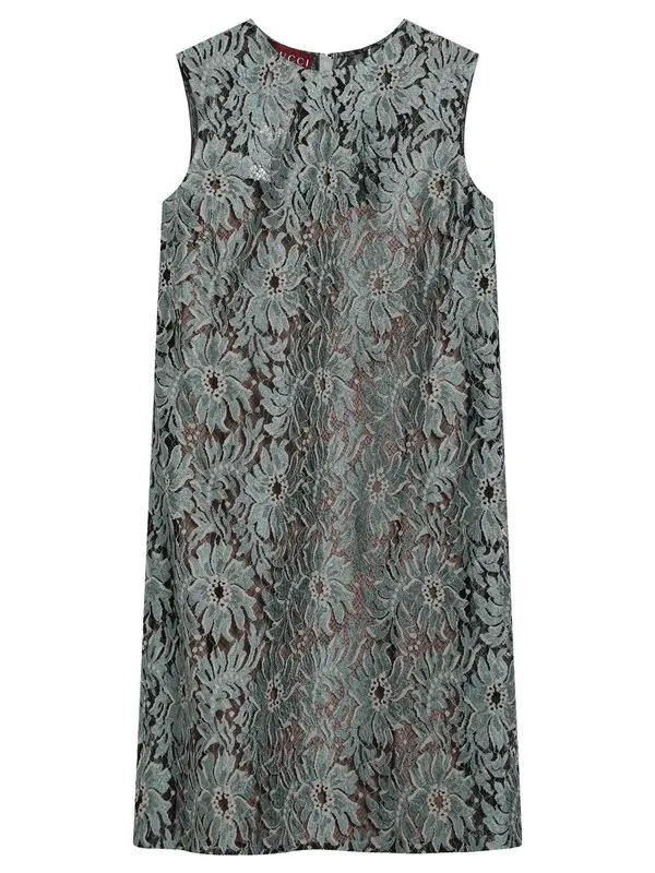 Gucci Sage Floral Lace Dress - Green