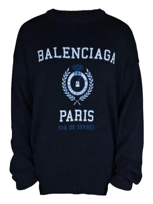 Balenciaga Knit Logo Sweater - Blue