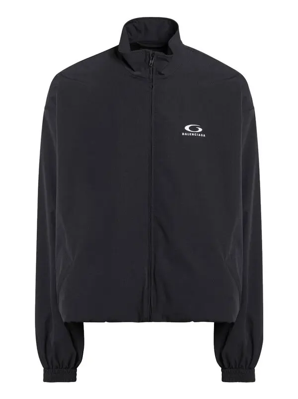 Balenciaga Washed Loop Sports Icon Zip Jacket - Black