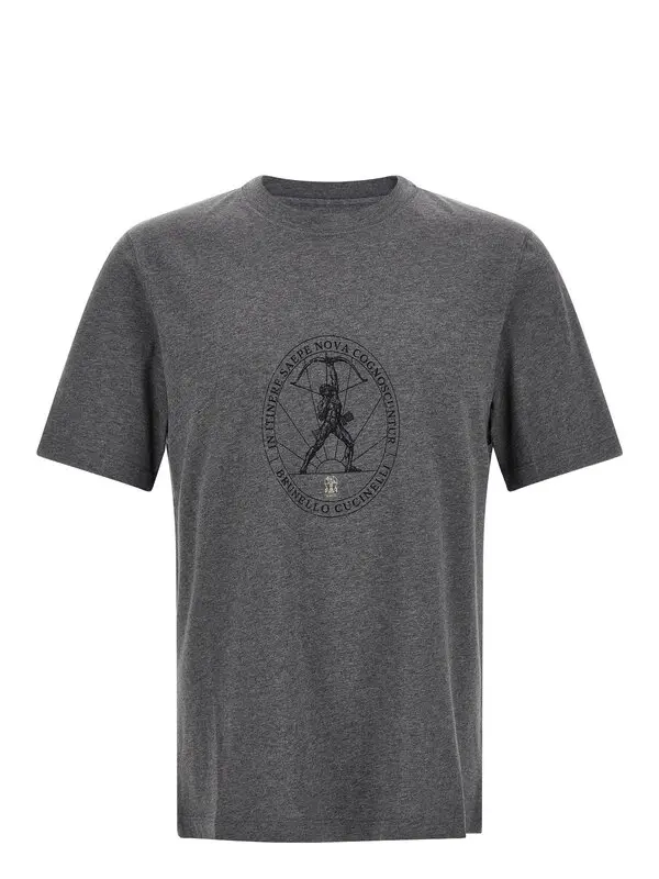 Brunello Cucinelli Printed T-shirt - Gray