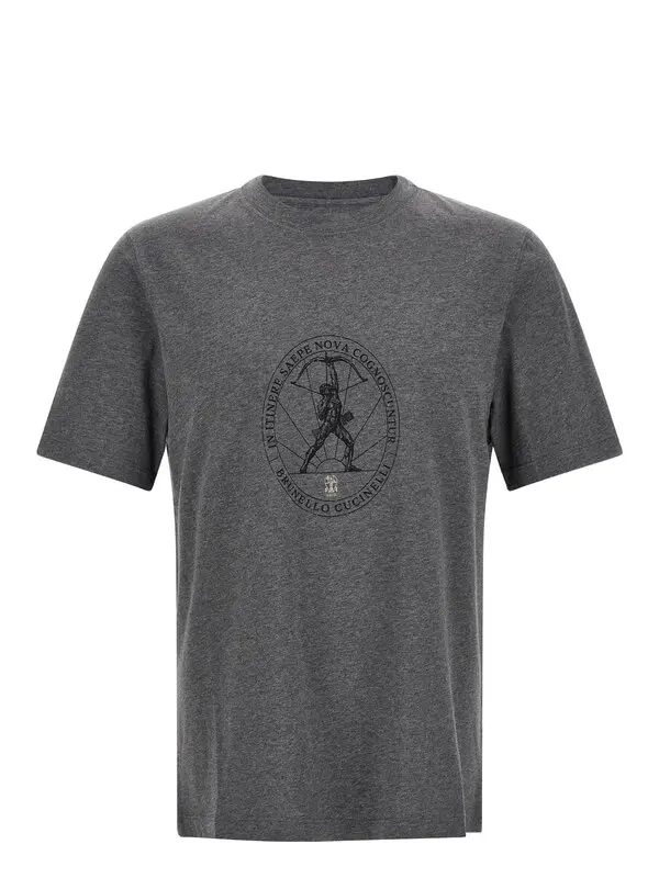 Brunello Cucinelli Printed T-shirt - Gray