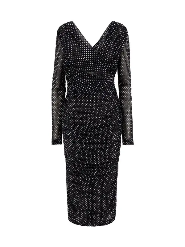 Dolce & Gabbana Polka-dots Dress With Drapery - Multicolor