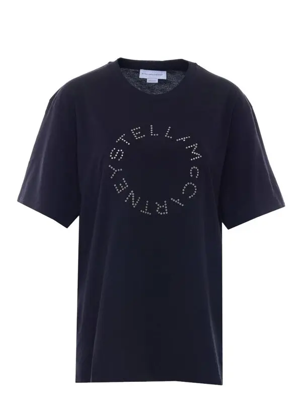 Stella McCartney Logo Embroidered Boyfriend T-shirt - Black