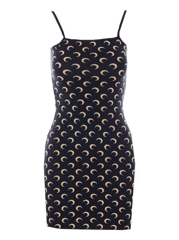 MARINE SERRE Moon Print Straps Dress - Black