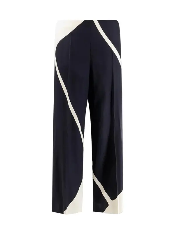 Alberta Ferretti Viscose Trousers With Bicolor Print - Multicolor
