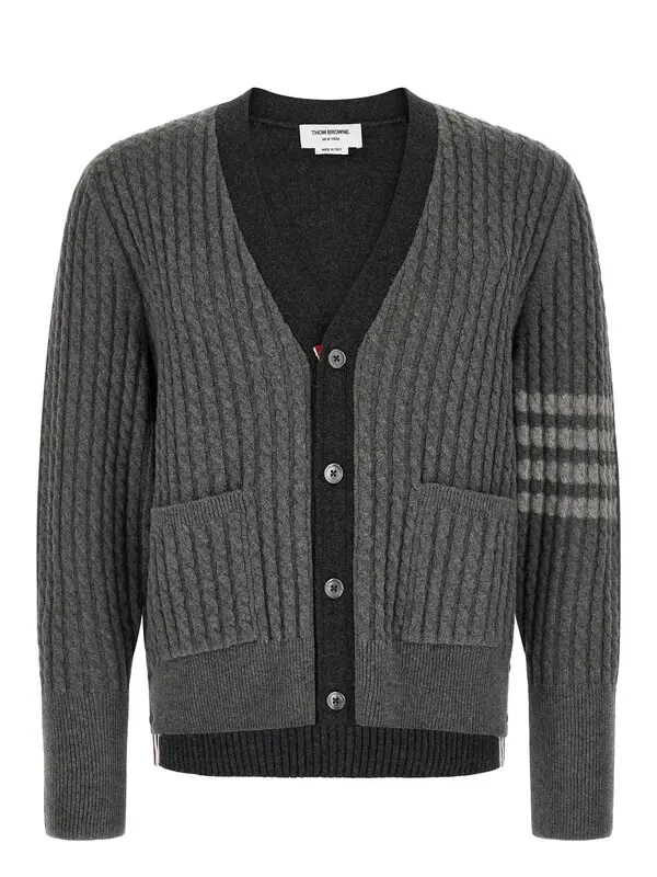 Thom Browne 2-in-1 Trompe L'œil Cardigan - Gray